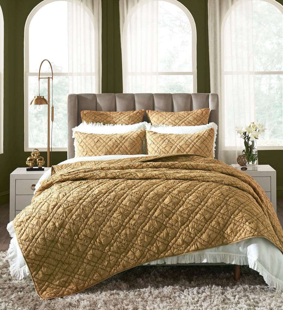 Mirabelle Diamond Hand Quilted Quilt Sham - Orchids Lux Home